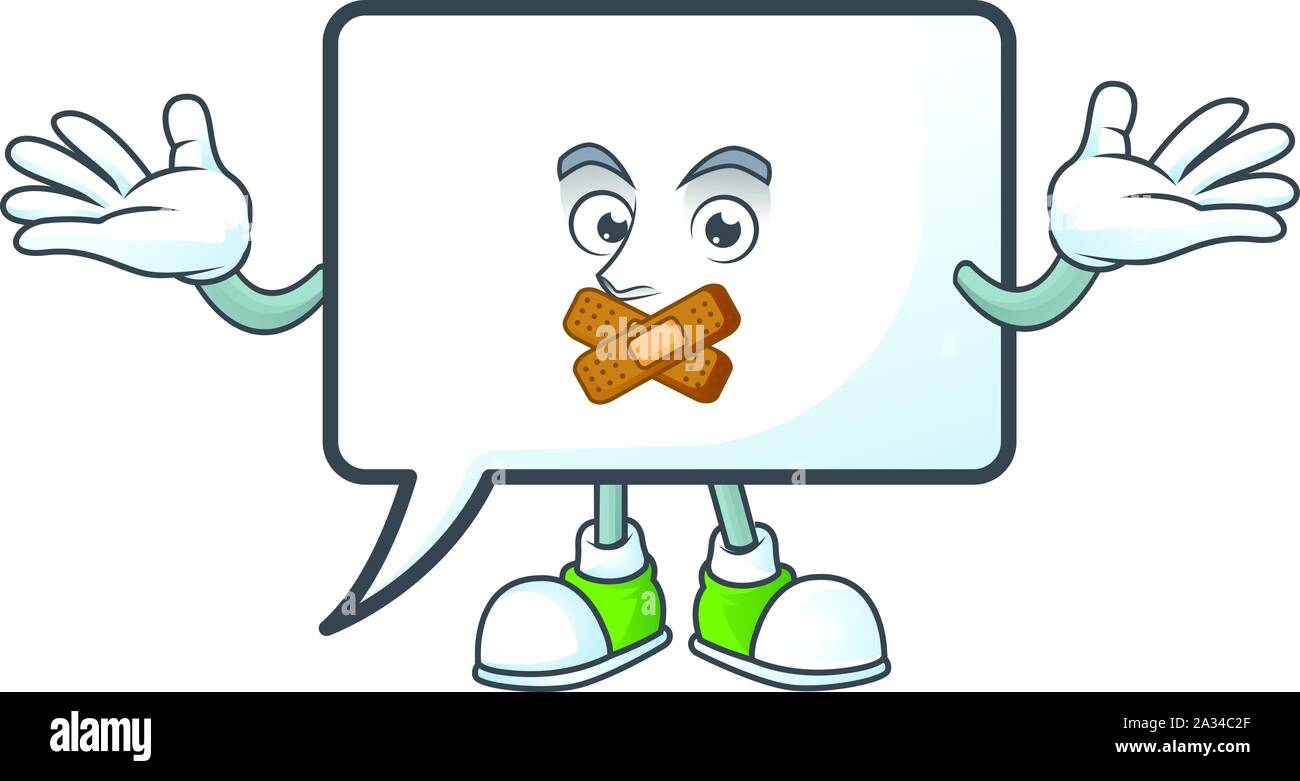 Silent shape rectangle bubble cartoon character style Stock Vector ...