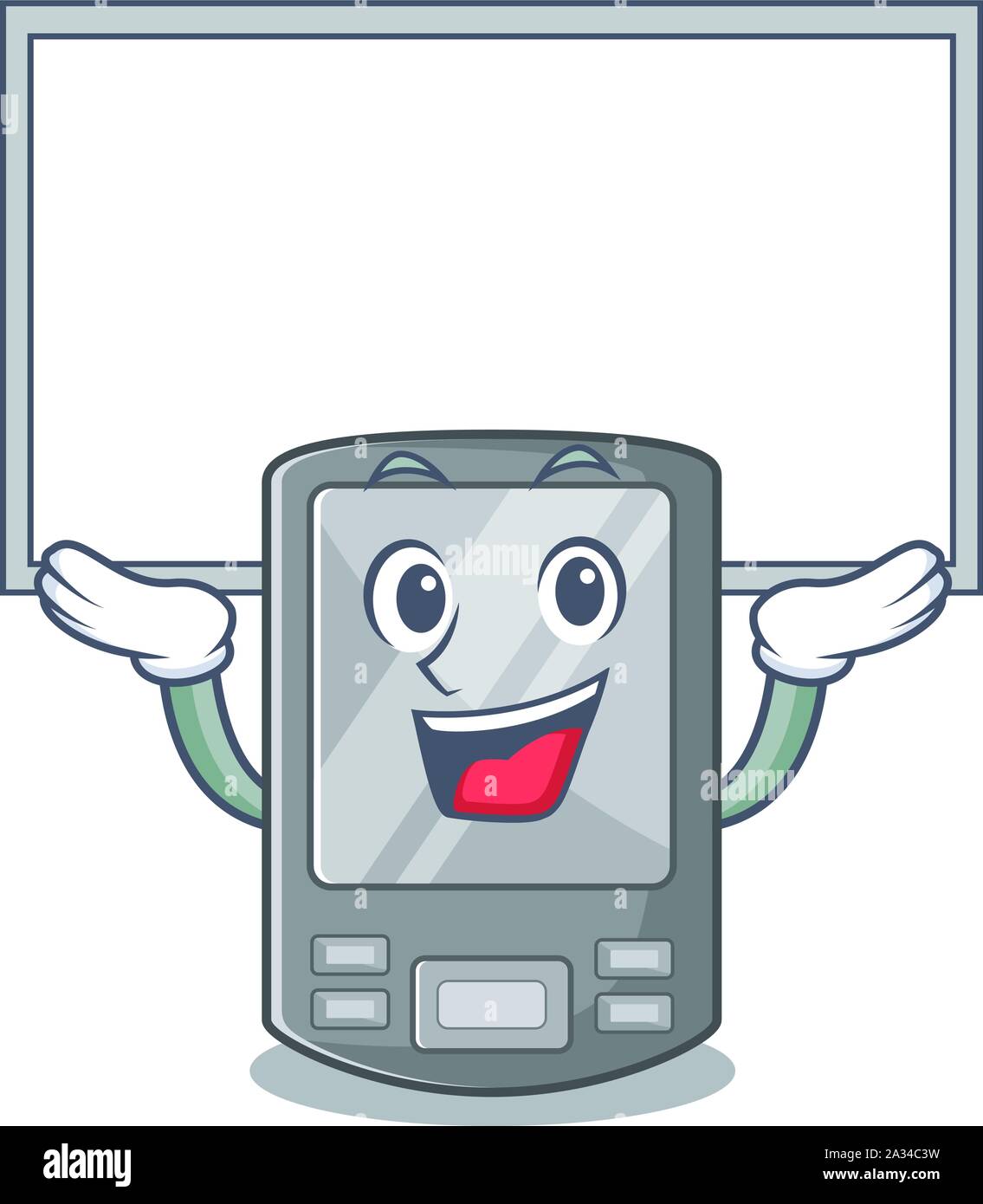 Up board personal digital assistant on a character Stock Vector Image ...