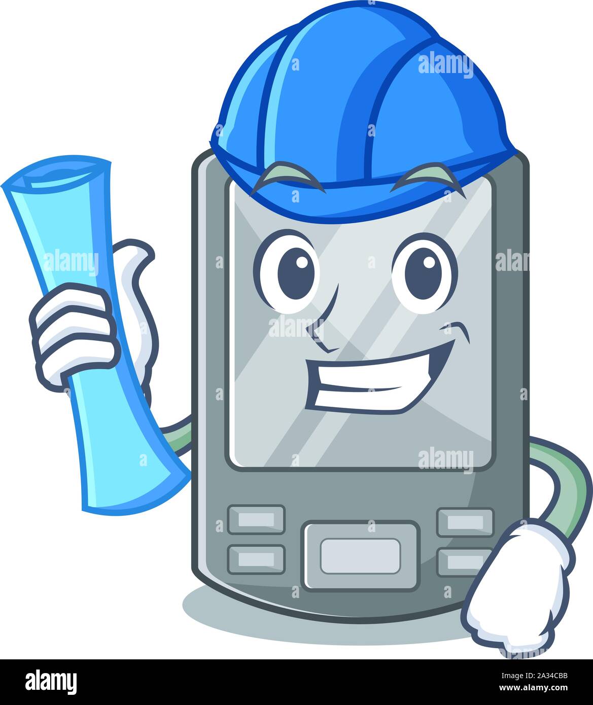 Architect personal digital assistant isolated the cartoon Stock Vector ...