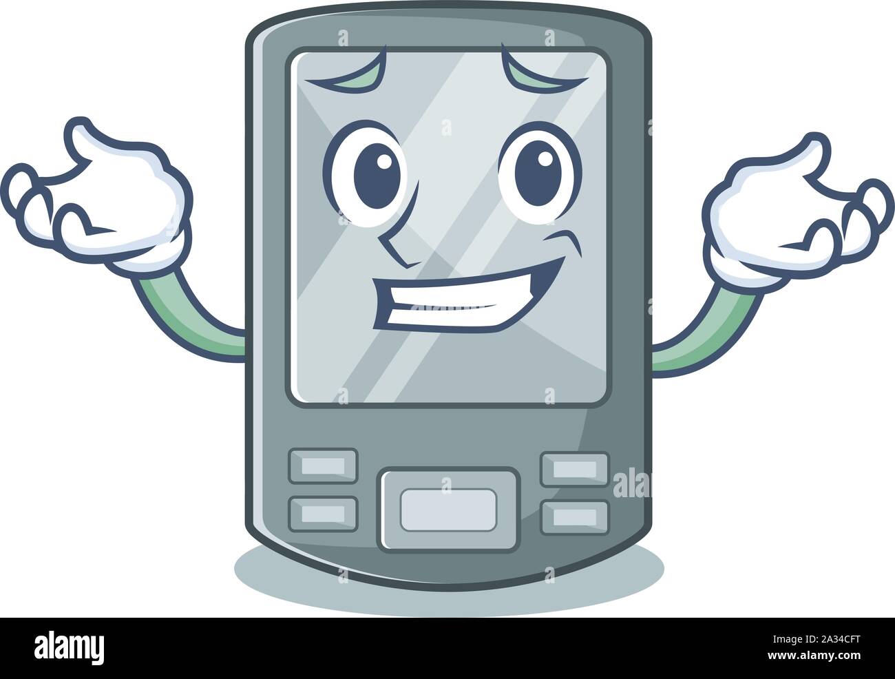 Grinning personal digital assistant isolated the cartoon Stock Vector ...