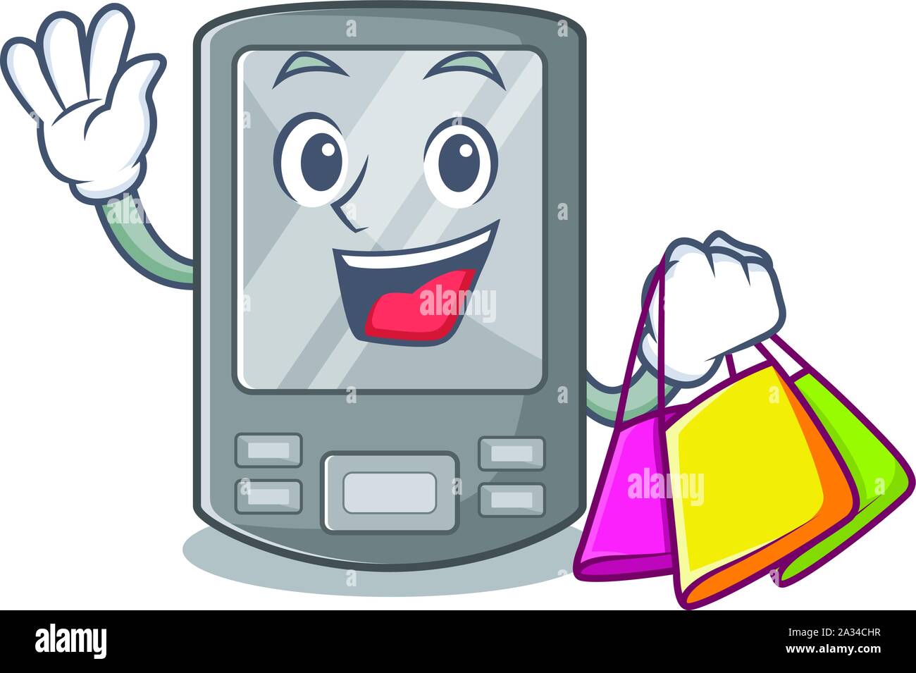 Shopping personal digital assistant isolated the cartoon Stock Vector ...