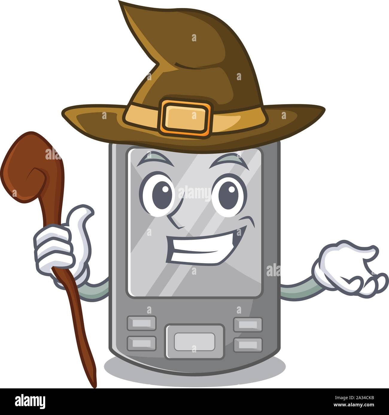 Witch personal digital assistant with mascot shape Stock Vector Image ...