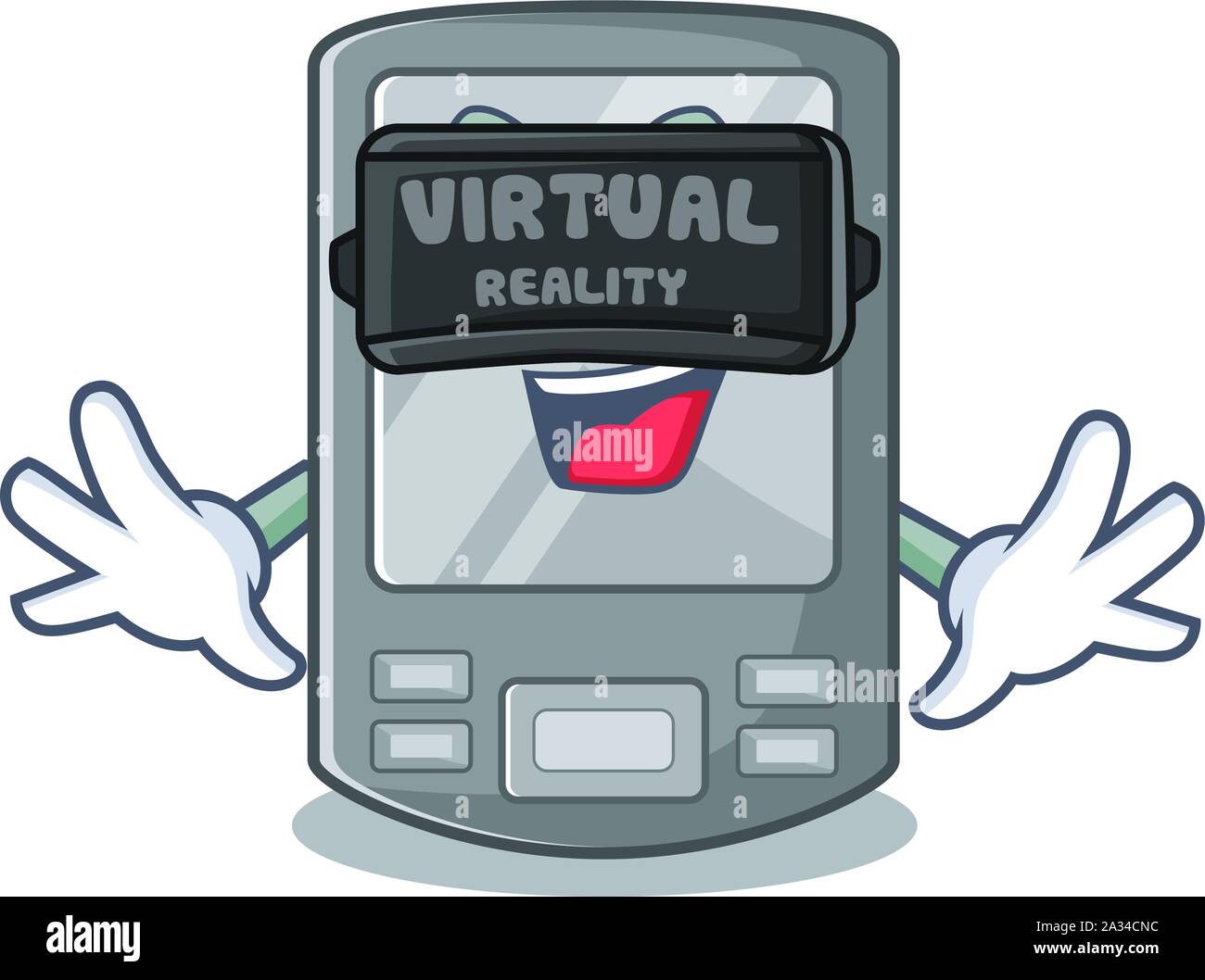 Virtual reality personal digital assistant with mascot shape Stock ...