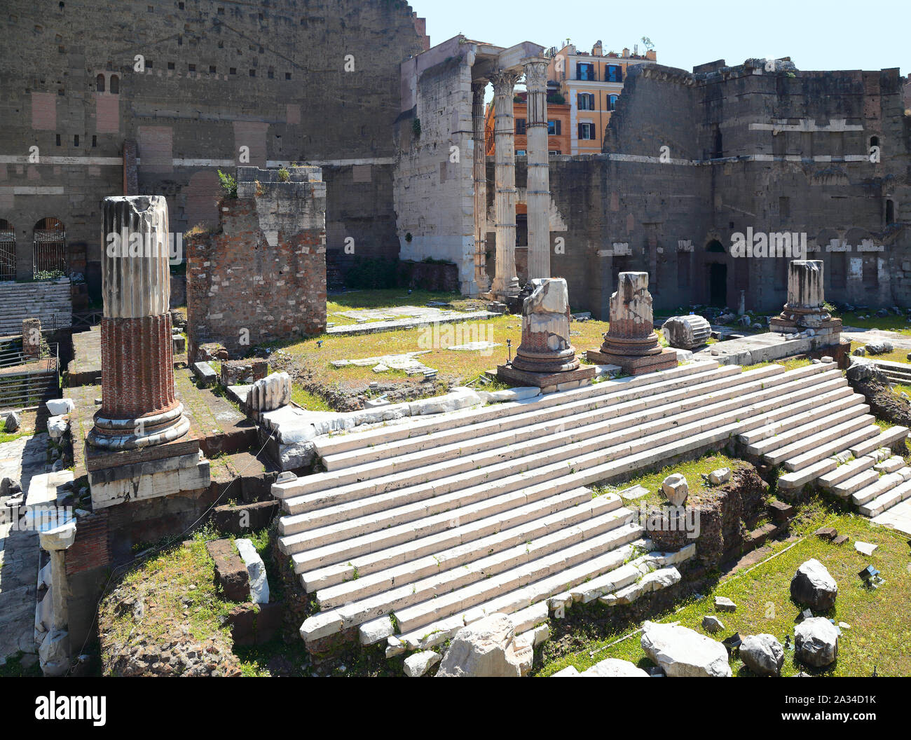 Rome: Remains of the temple of mars ultor in the Augustine Forum Stock ...