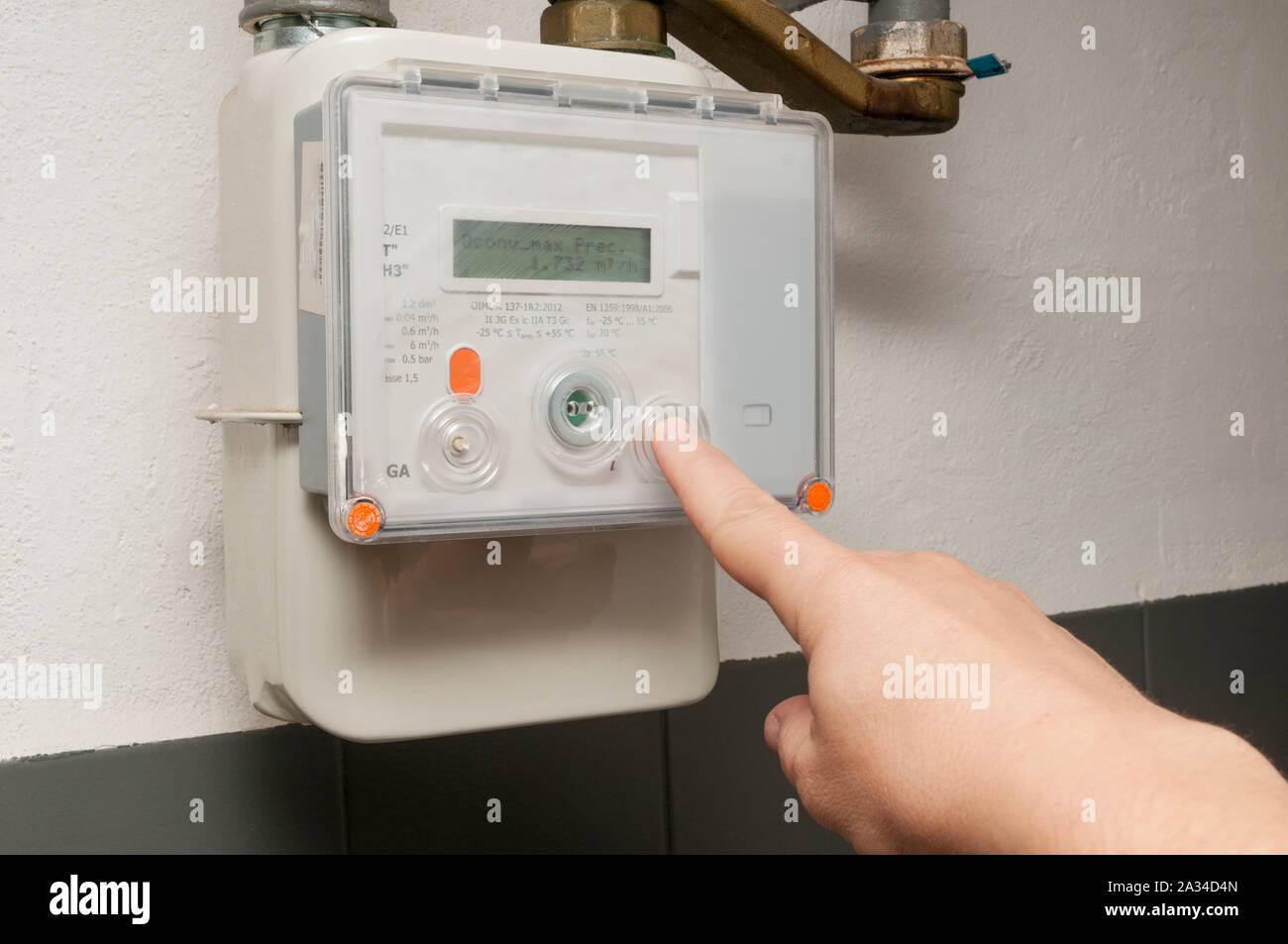 Methane gas meter at home Stock Photo - Alamy