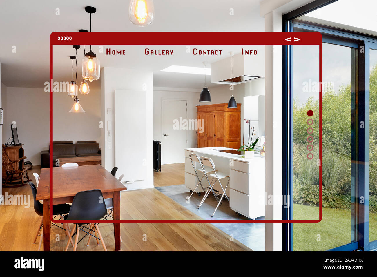 Modern site web interface for gallery.Open modern kitchen from loft ...