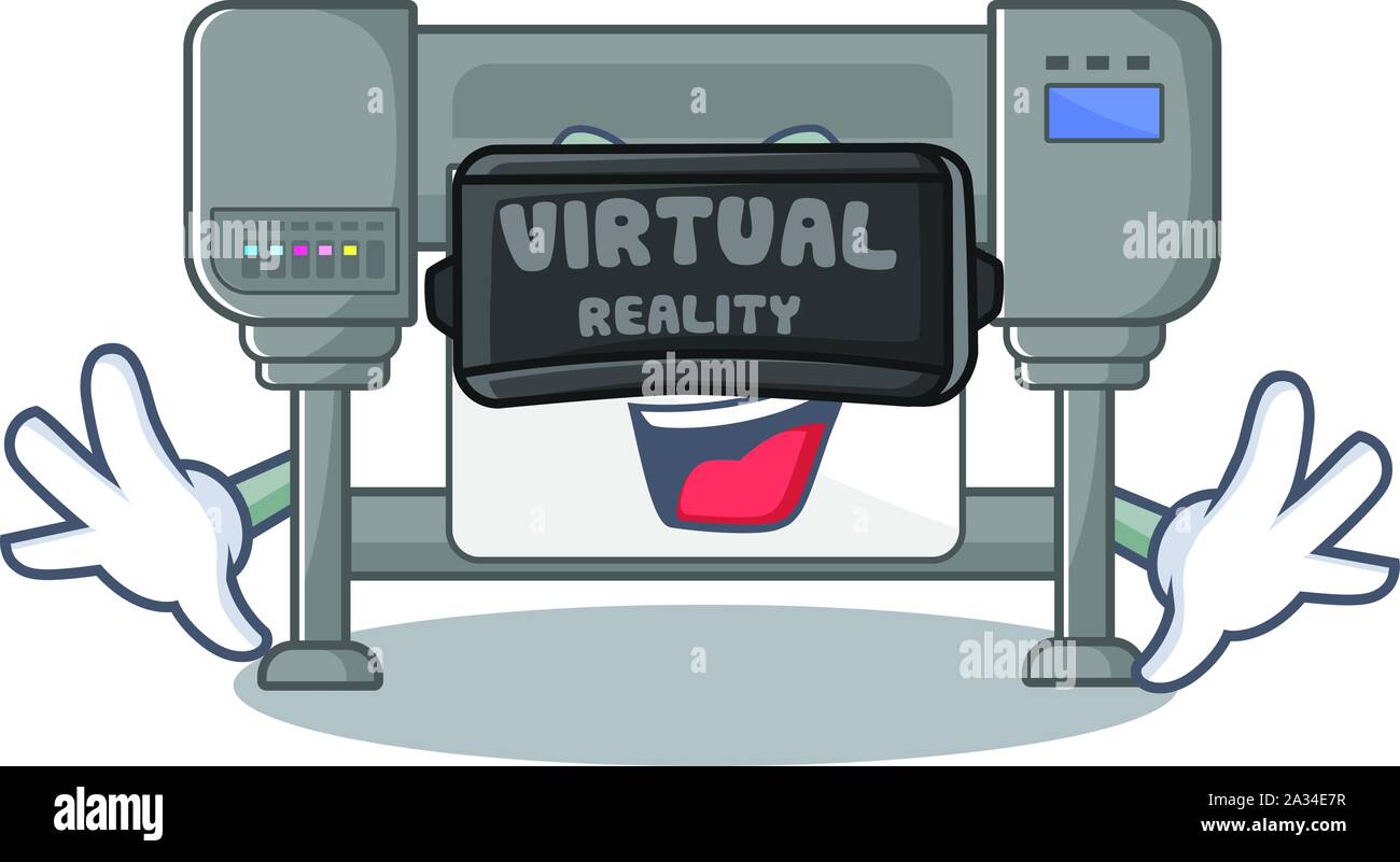 Virtual reality plotters on a wooden cartoon table Stock Vector Image ...