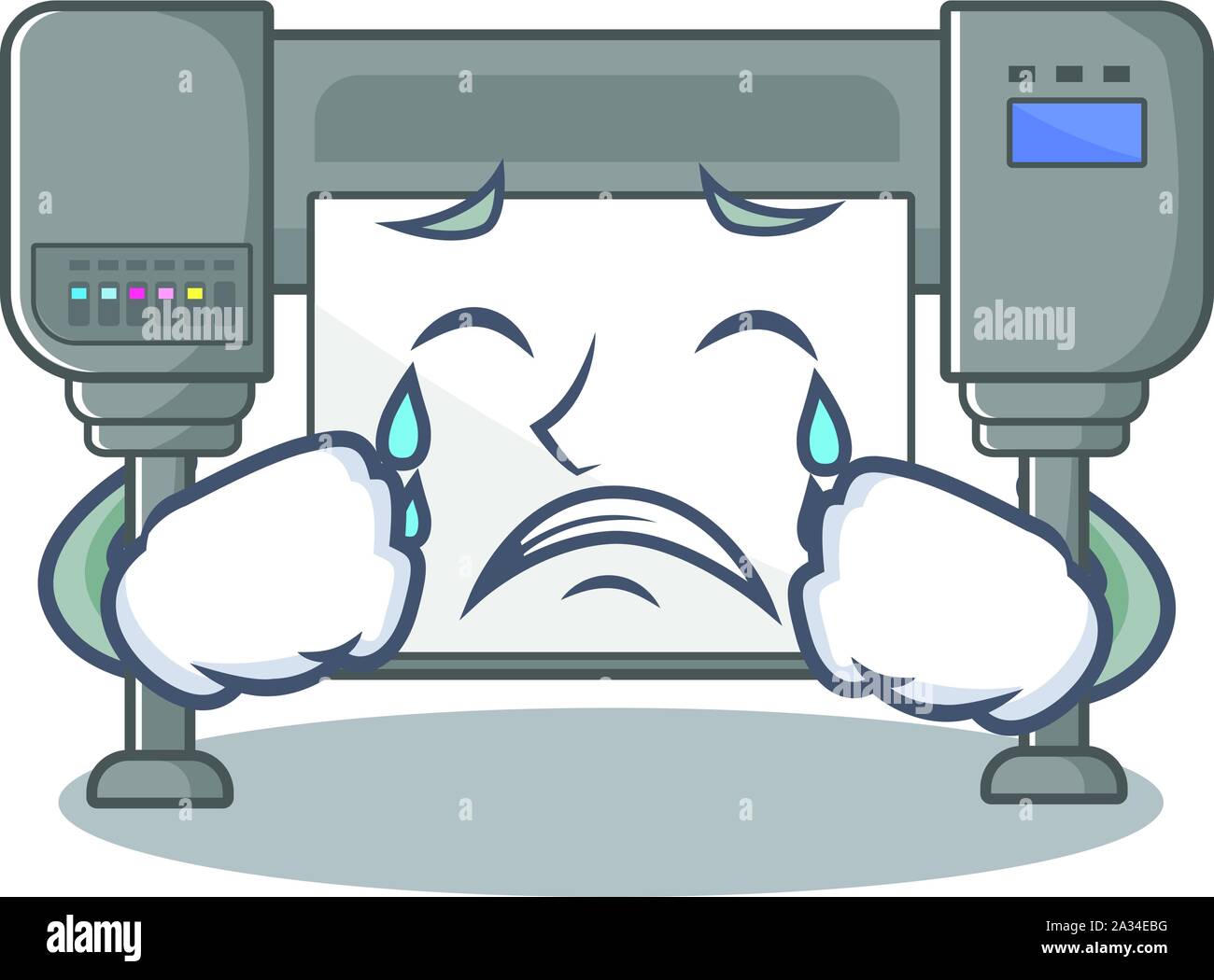 Crying plotters on a wooden cartoon table Stock Vector Image & Art - Alamy