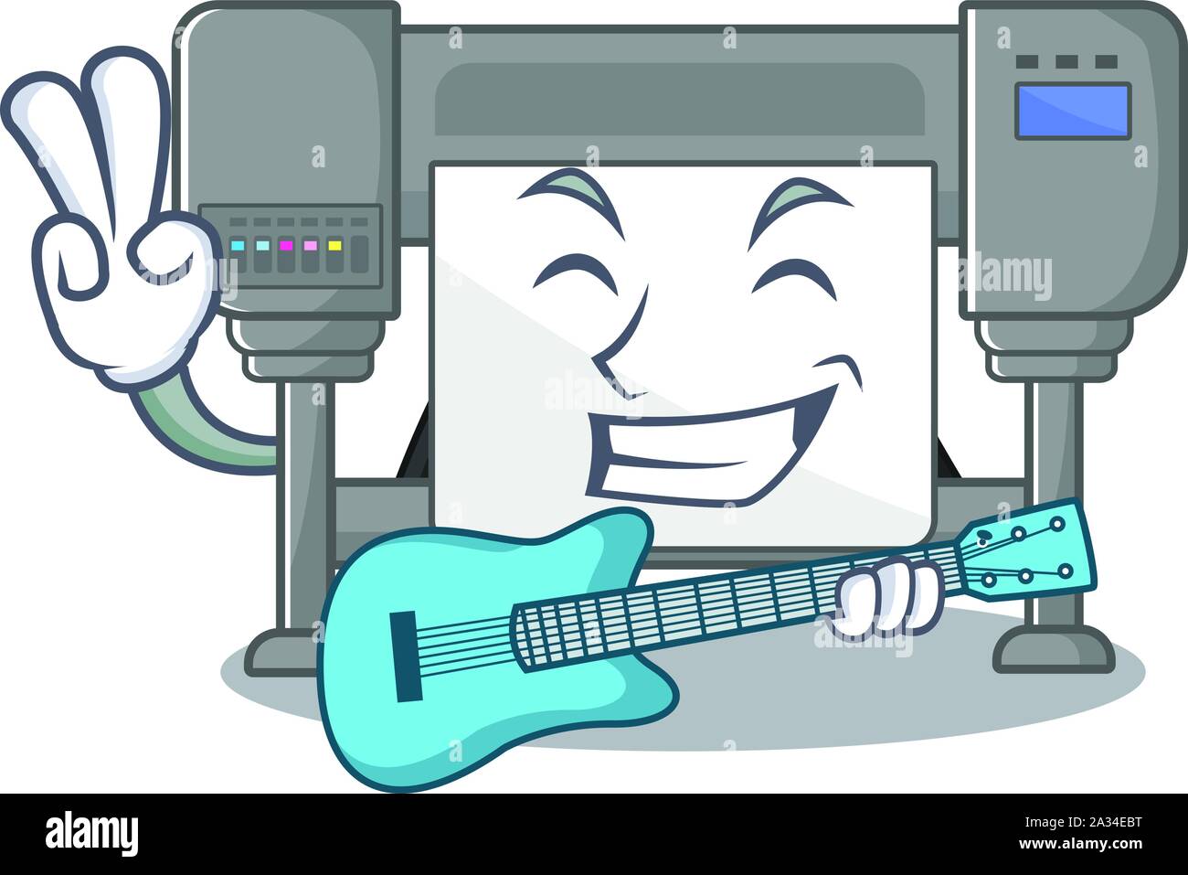 With guitar plotters on a wooden cartoon table Stock Vector Image & Art ...