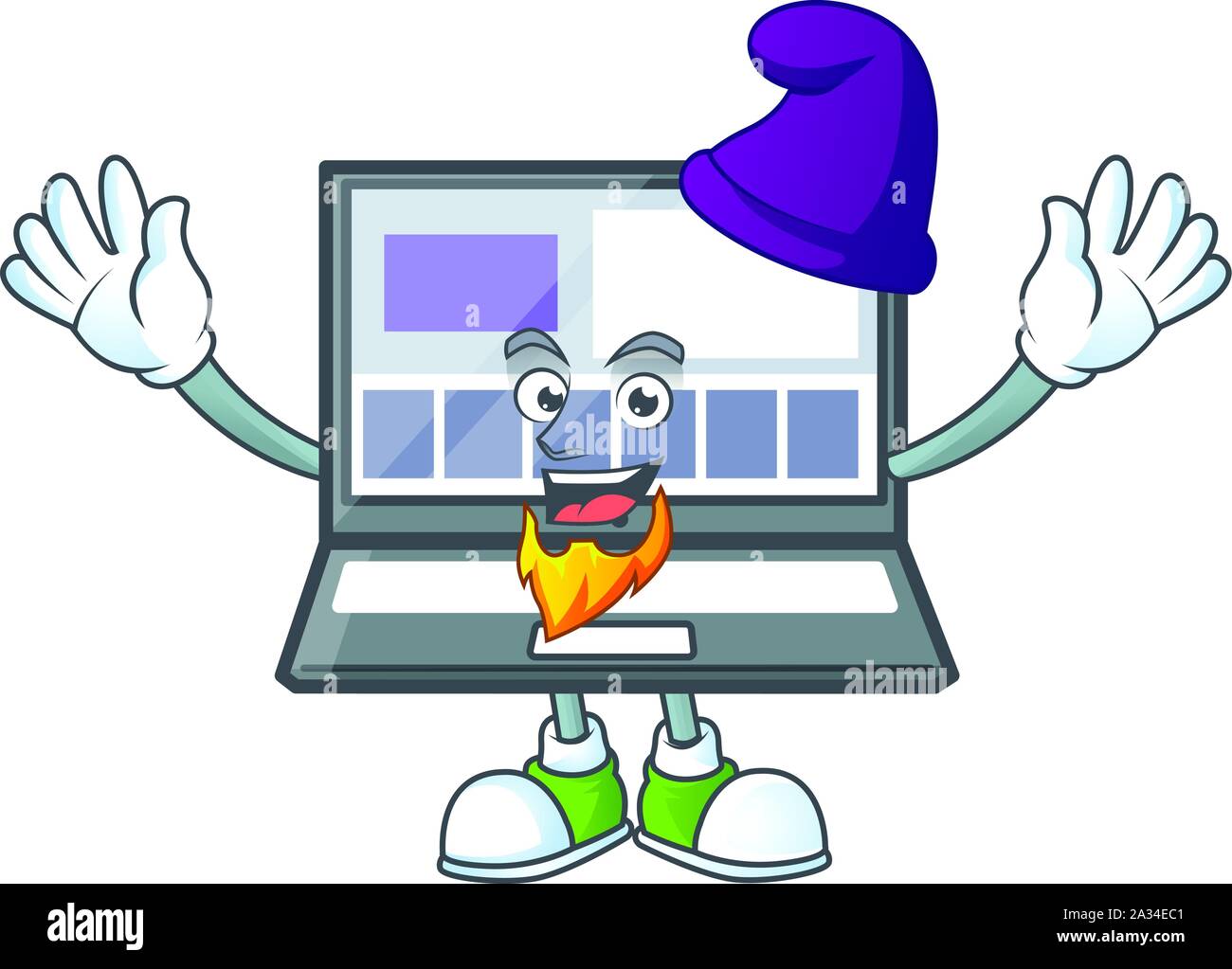 Elf laptop with a cartoon character style Stock Vector Image & Art - Alamy