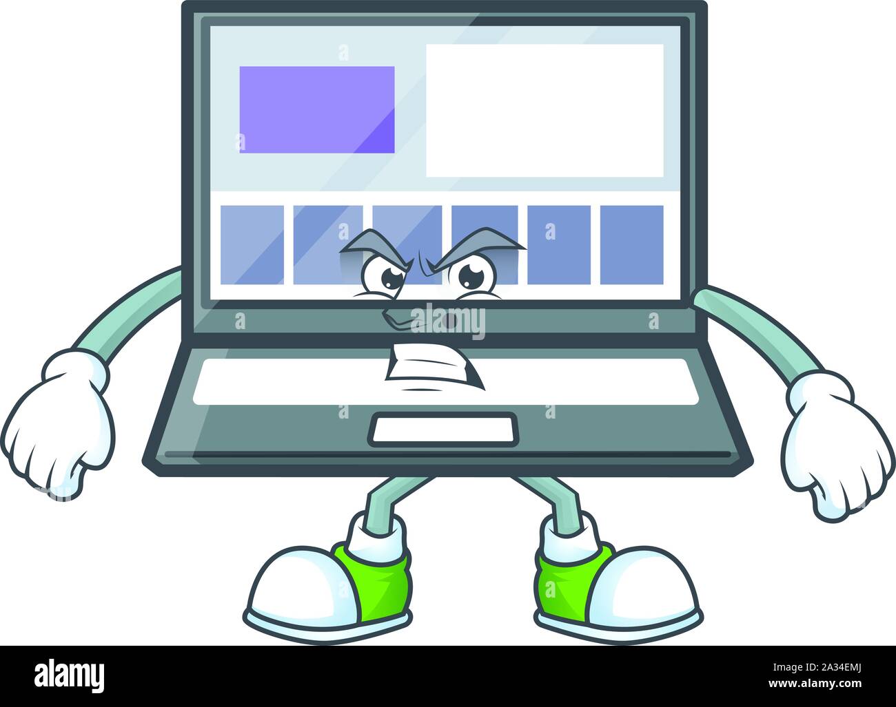 Scream technology laptop with character mascot shape Stock Vector Image ...