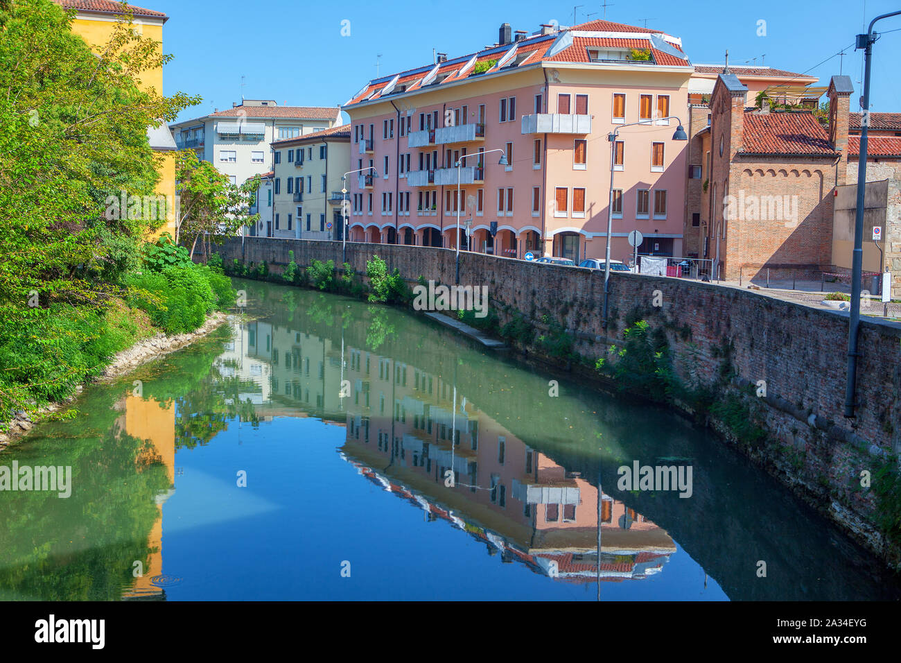 water canal and street in Padua , Italy Stock Photo - Alamy