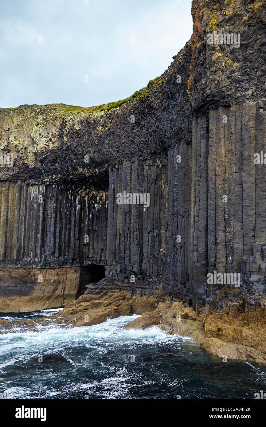Hexagonal basaltic columns on Staffa, Inner Hebrides, Scotland, UK ...