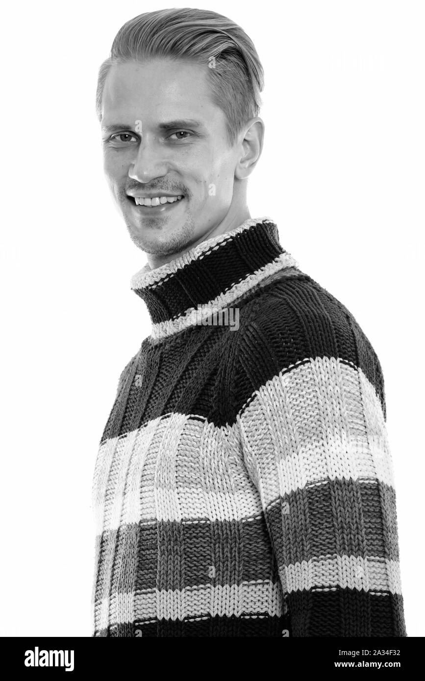 Happy man looking camera Black and White Stock Photos & Images - Alamy