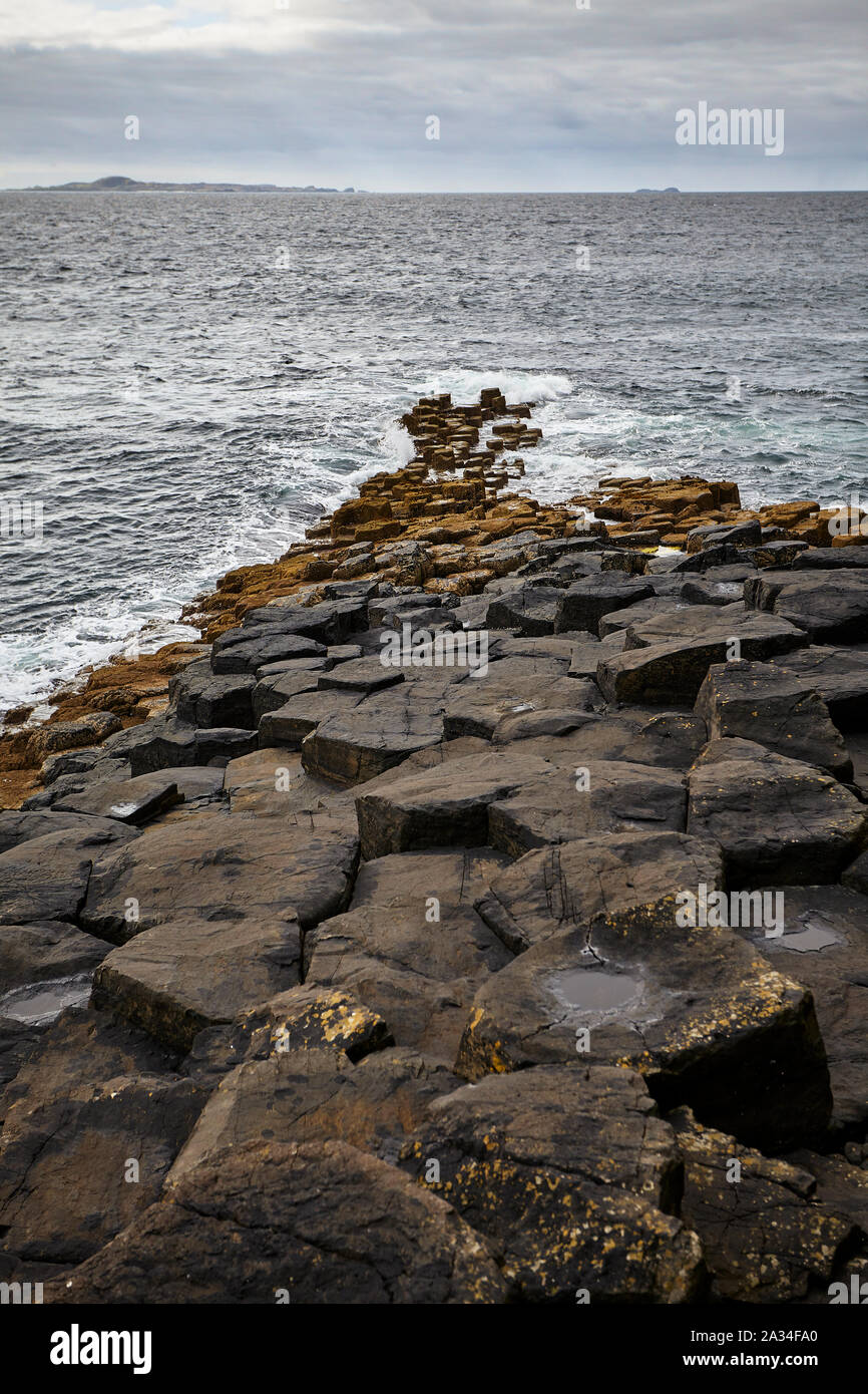 Hexagonal basaltic columns on Staffa, Inner Hebrides, Scotland, UK ...