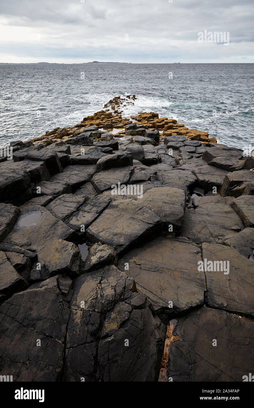 Hexagonal basaltic columns on Staffa, Inner Hebrides, Scotland, UK ...
