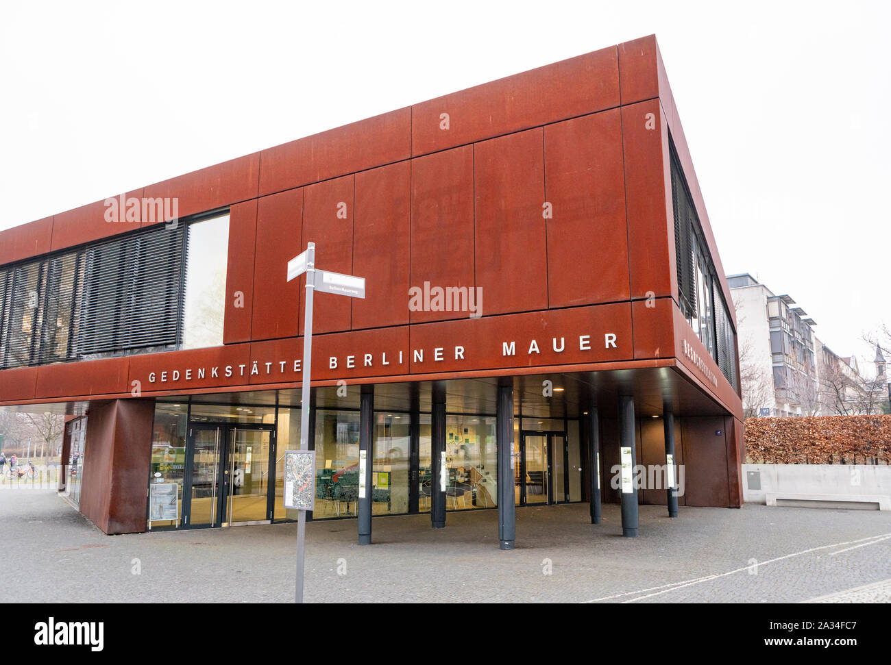 Visitors Center at the Berlin Wall Memorial at Bernauer Strasse, Berlin ...