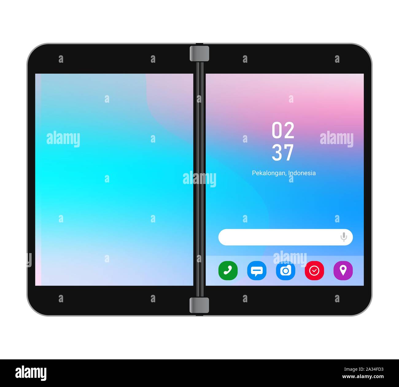 dual screen folding phone gadget smartphone vector Stock Vector Image ...