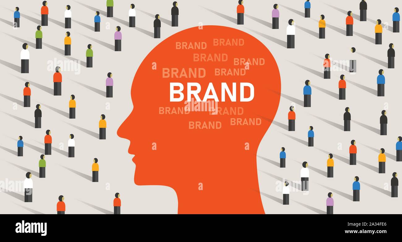 Brand, perception inside consumer head among target market Stock Vector ...