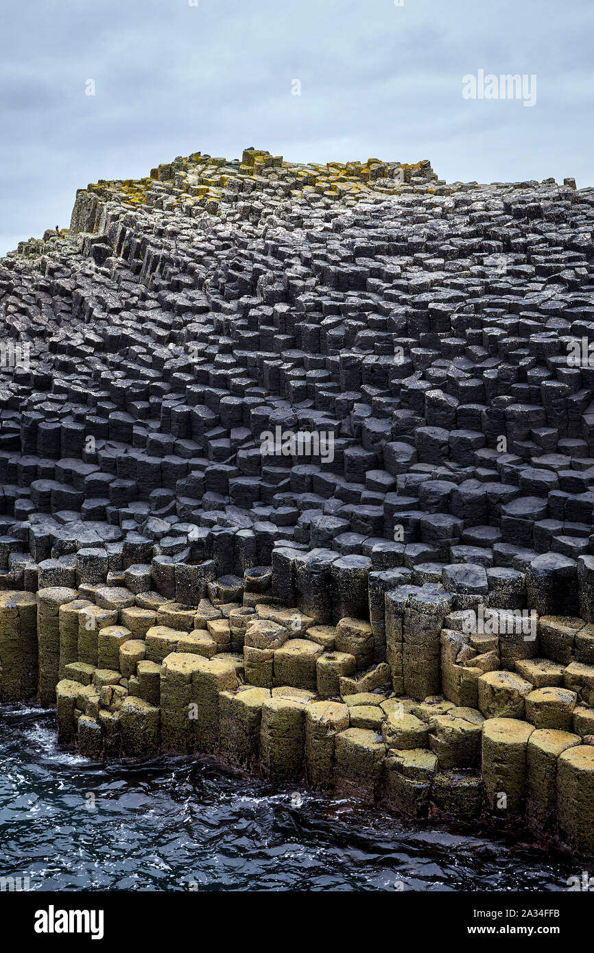 Hexagonal basaltic columns on Staffa, Inner Hebrides, Scotland, UK ...