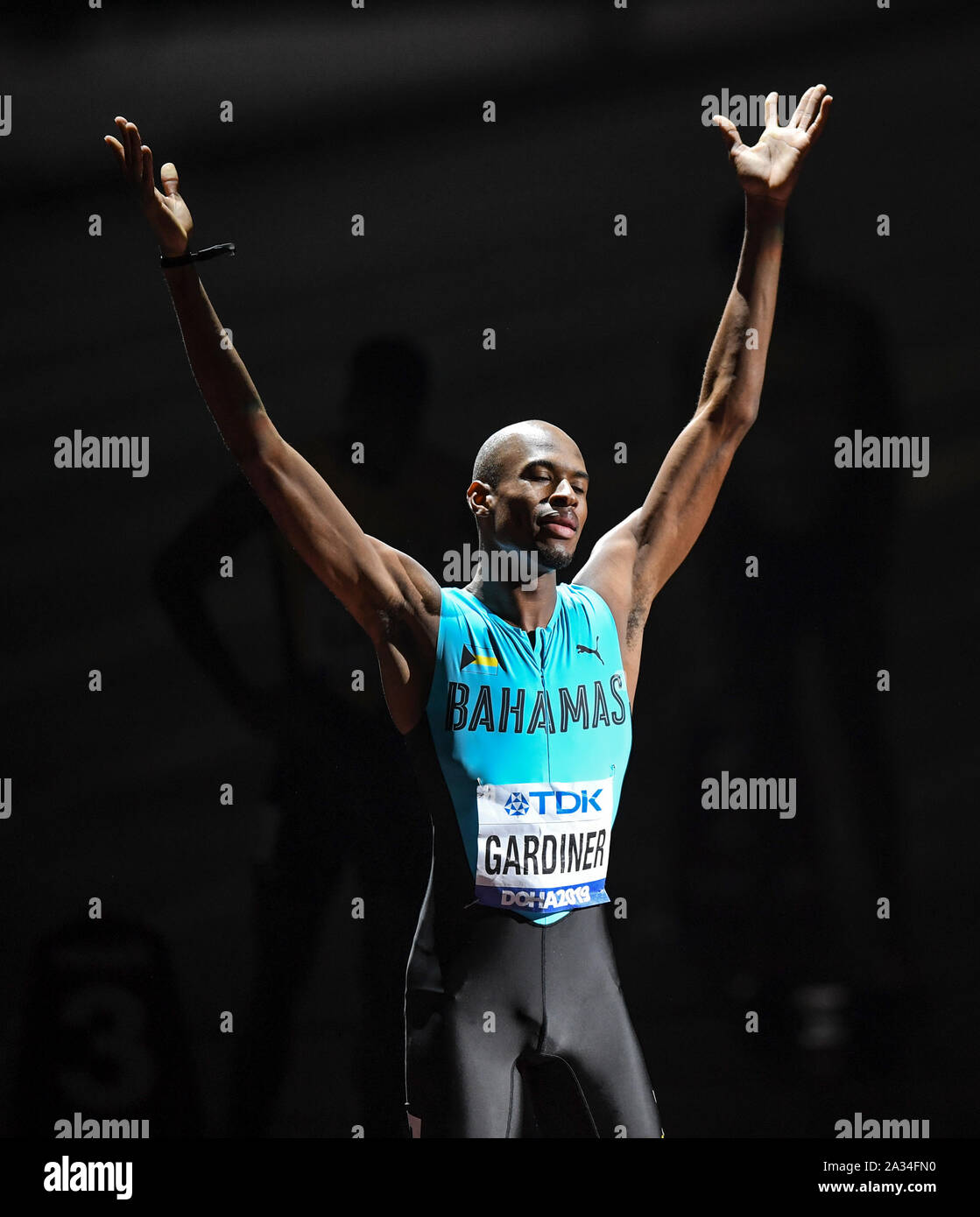 Steven Gardiner (Bahamas). 400 metres Gold Medal. IAAF World Athletics ...