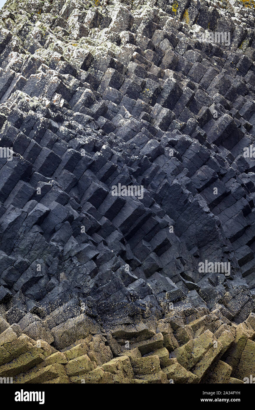 Hexagonal basaltic columns on Staffa, Inner Hebrides, Scotland, UK ...