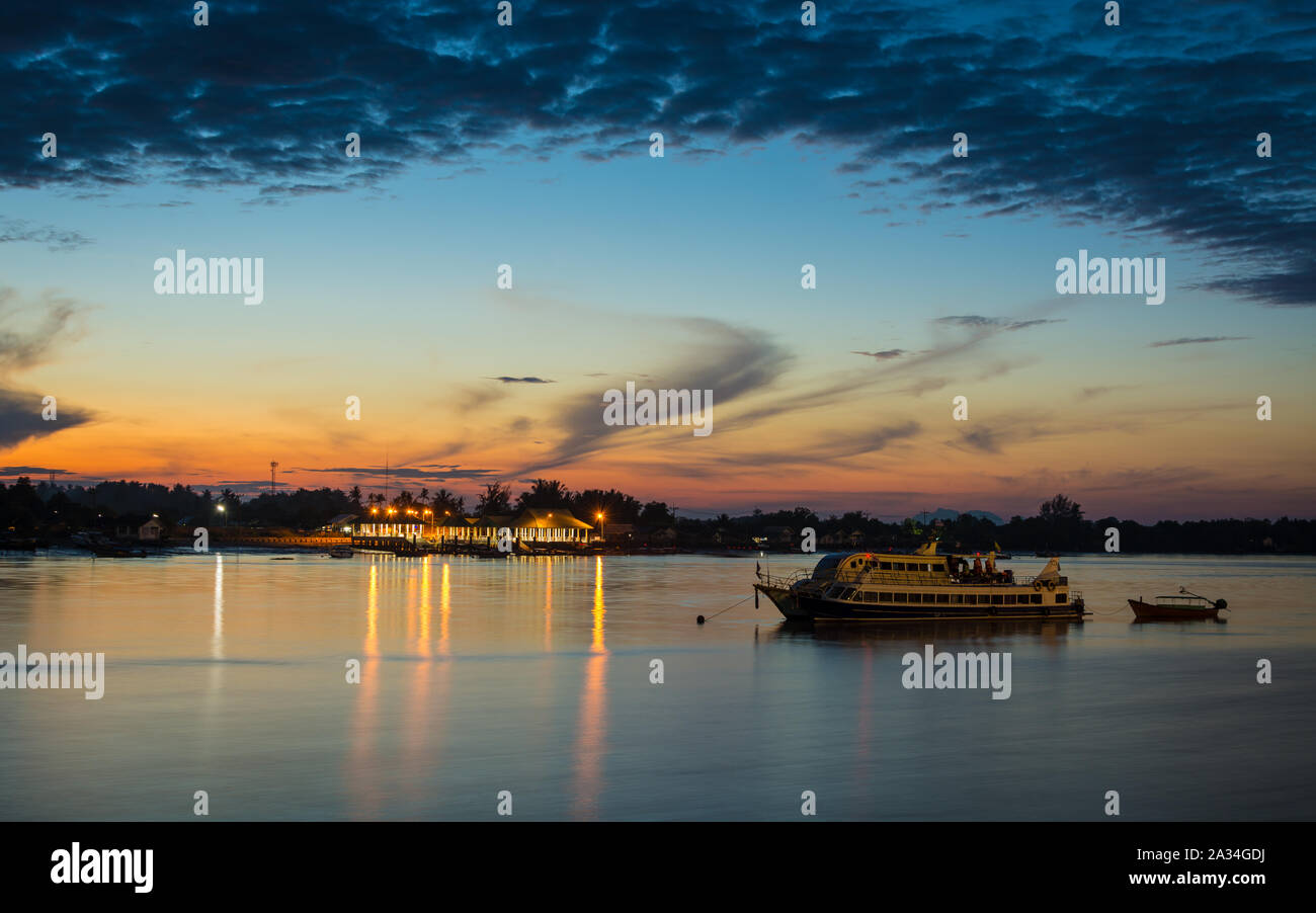 Scenery of krabi river in early morning with dramatic sky,Thailand ...