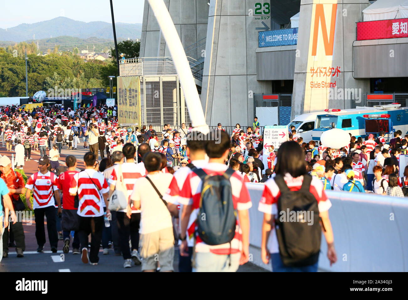 Toyota, Aichi, Japan. 5th Oct, 2019. Japan Team fans Rugby : 2019 Rugby ...