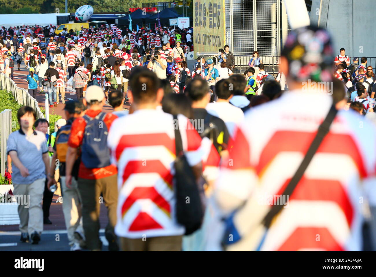 Toyota, Aichi, Japan. 5th Oct, 2019. Japan Team fans Rugby : 2019 Rugby ...