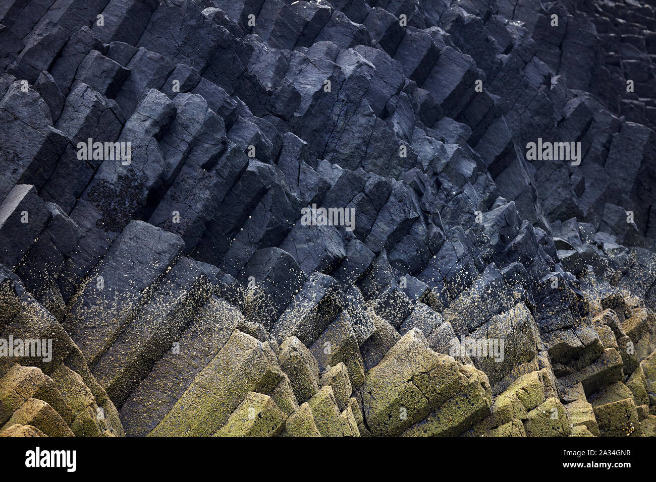 Hexagonal basaltic columns on Staffa, Inner Hebrides, Scotland, UK ...