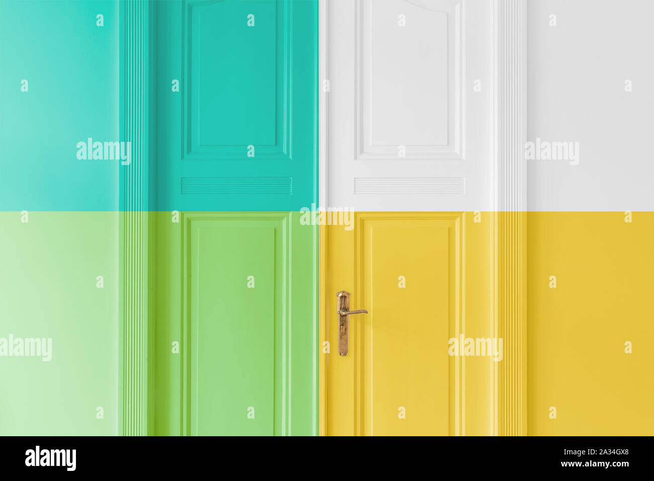 Empty room with colored painted wall - Home decoration and renovation ...