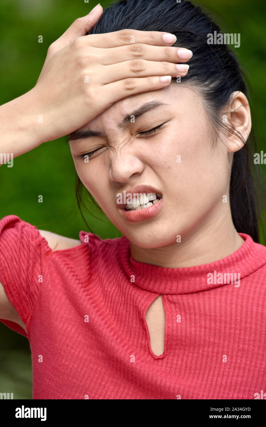 A Youthful Female With Fever Stock Photo - Alamy