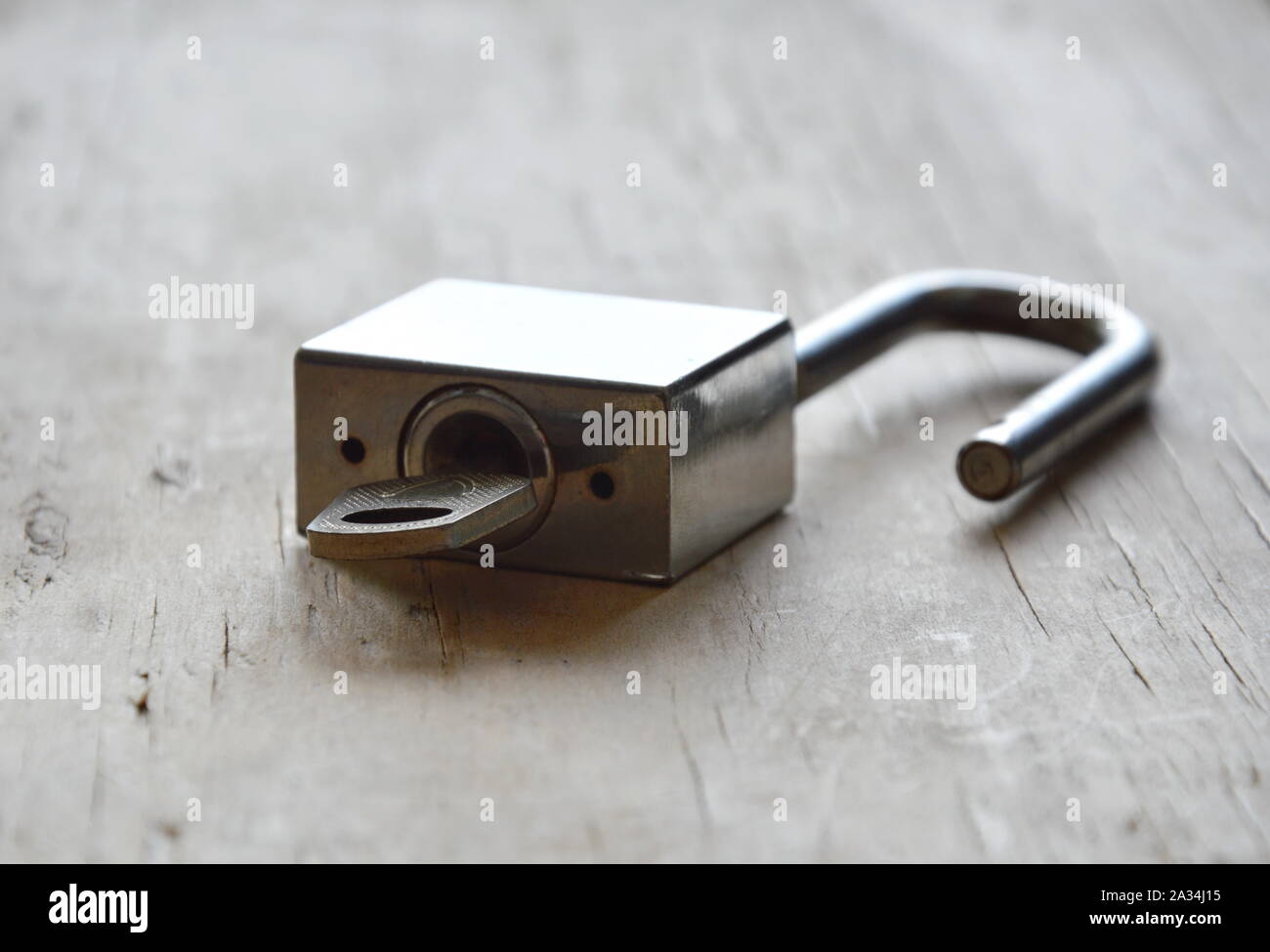 master key and key for unlocked on wooden board Stock Photo - Alamy