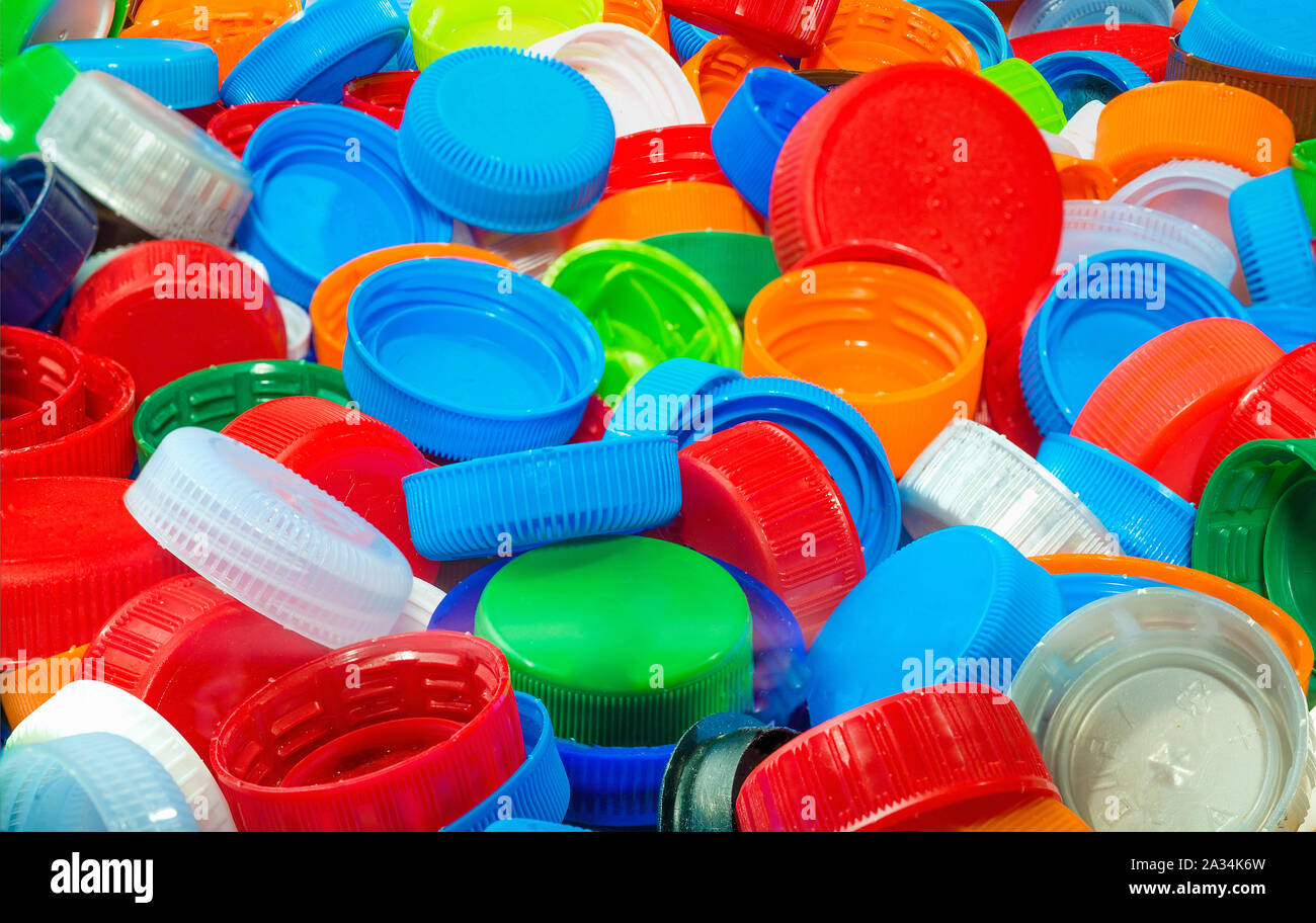 Color Plastic Caps Background Stock Photo - Alamy