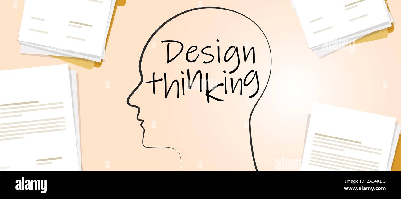 Design thinking concept of solving problem through designer approach ...