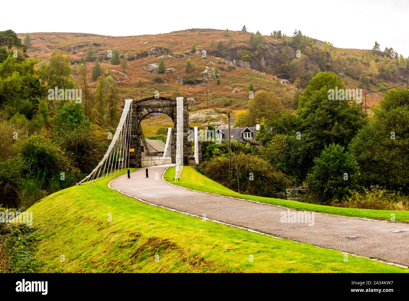 Entrance for public to the historic Bridge of Oich currently serving as ...