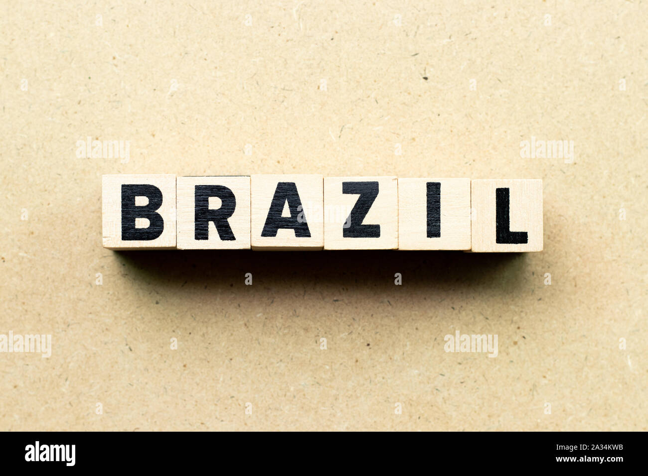 Letter block in word brazil on wood background Stock Photo - Alamy