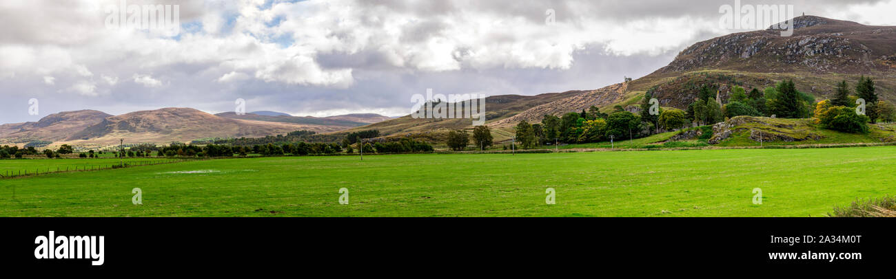 A panoramic view of one of the hill tops and highlands background on a ...