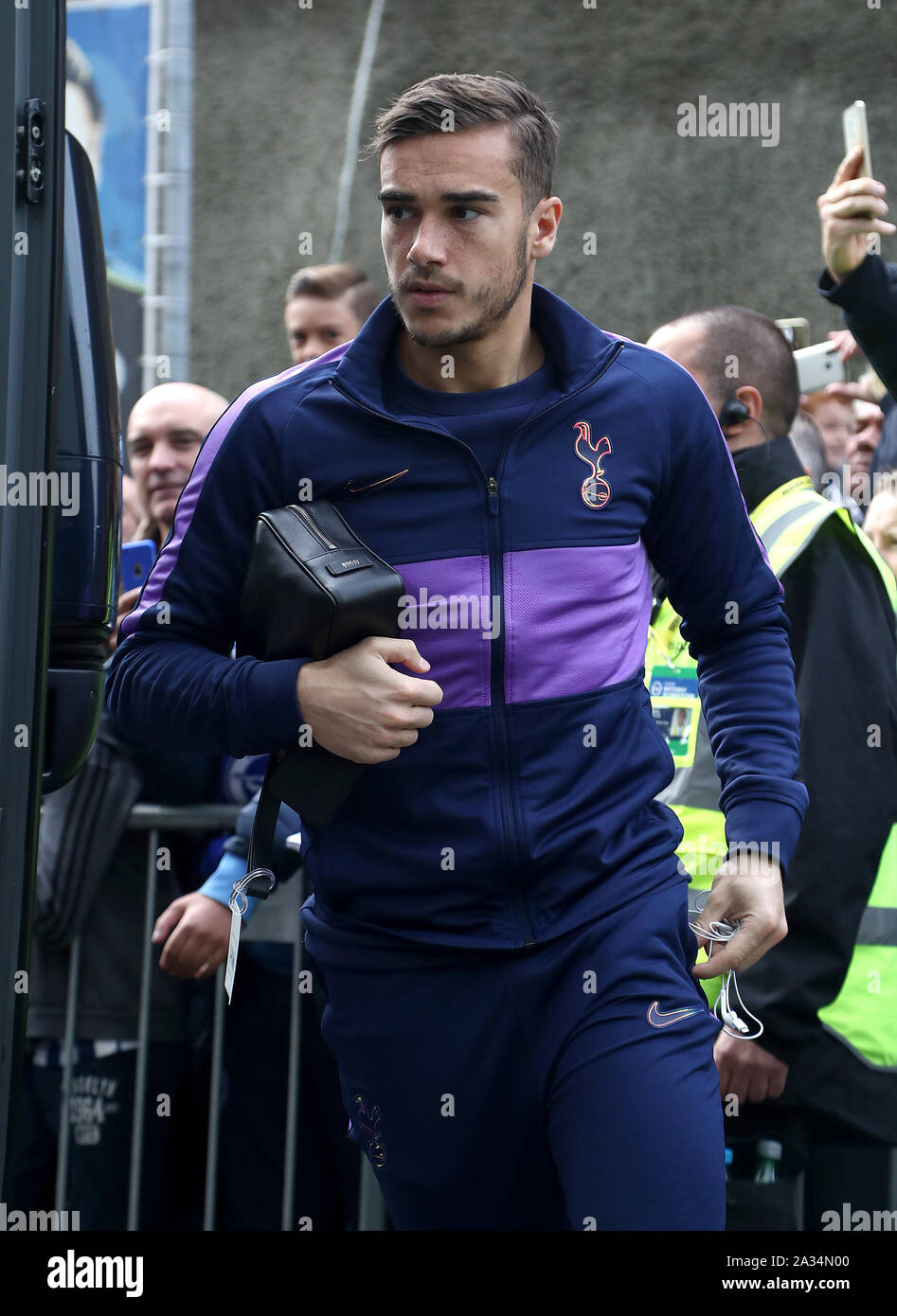 Tottenham Hotspur's Harry Winks arriving at the ground before the ...