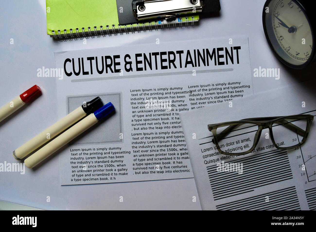 Culture and Entertainment text in headline isolated on white background ...