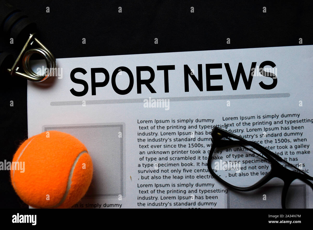 Sport News text in headline isolated on brown background. Newspaper ...