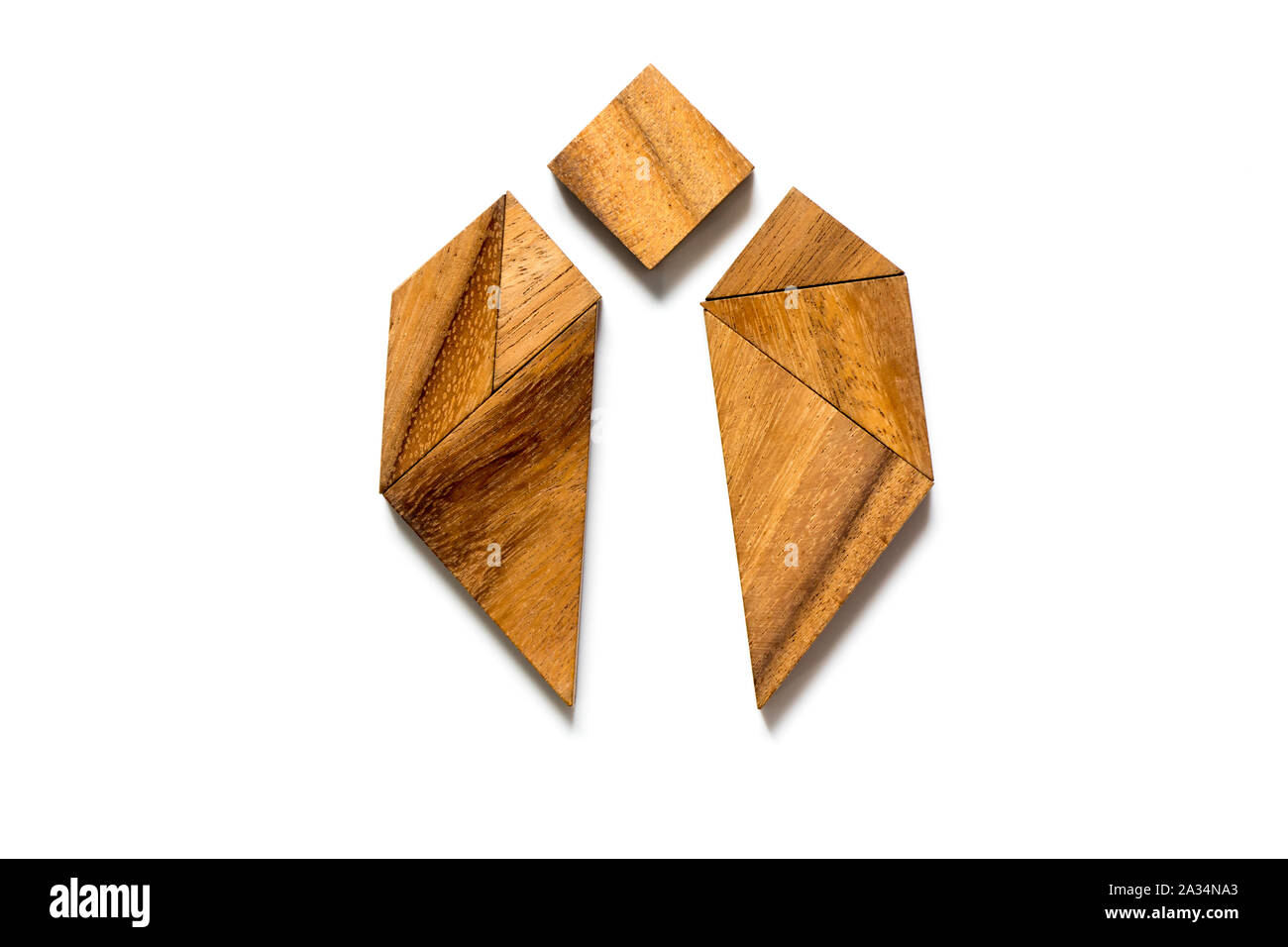 Wood tangram in bug or beetle shape on white background Stock Photo - Alamy