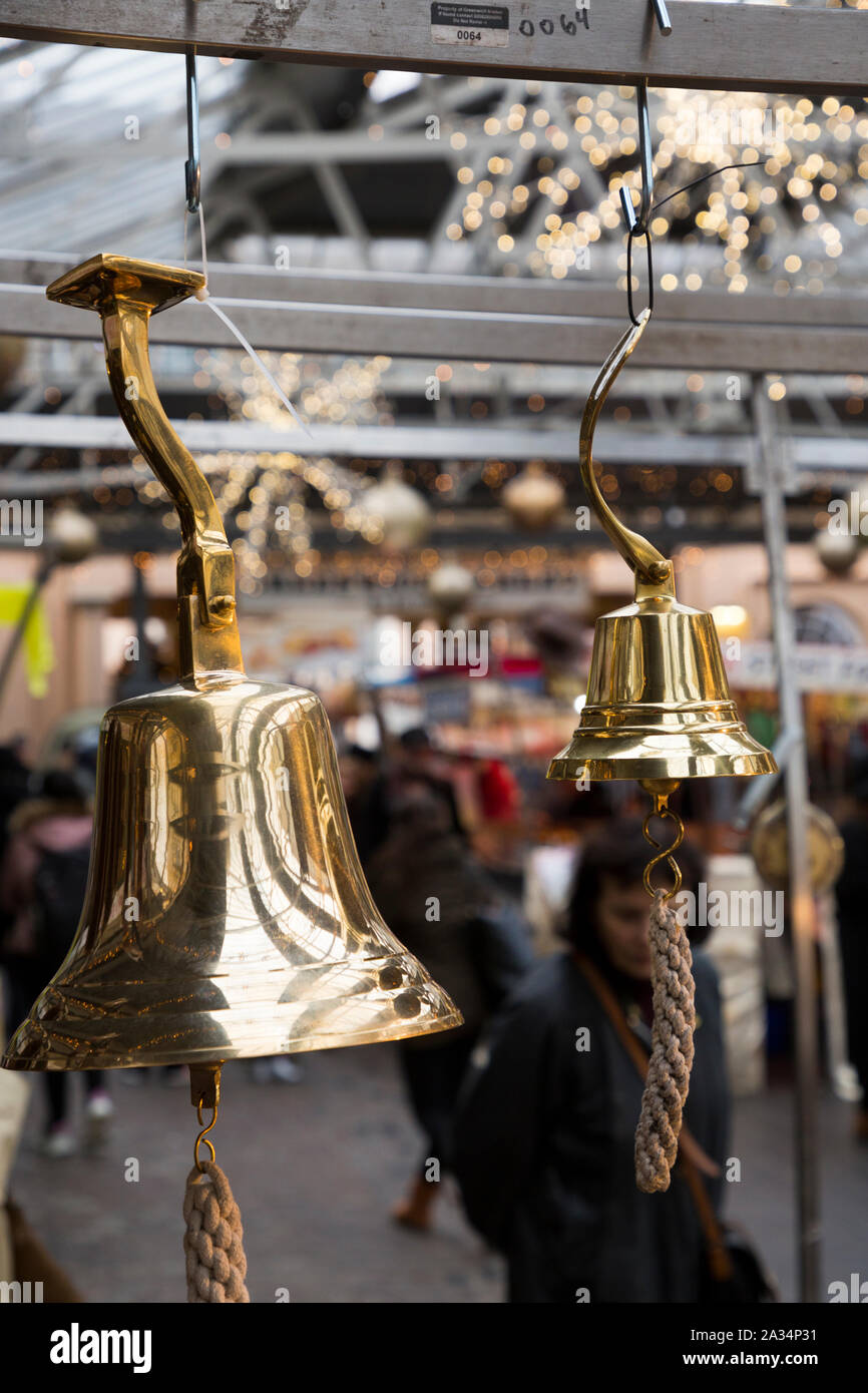 Brass bell, similar to a ships nautical bell, hanging for sale at ...