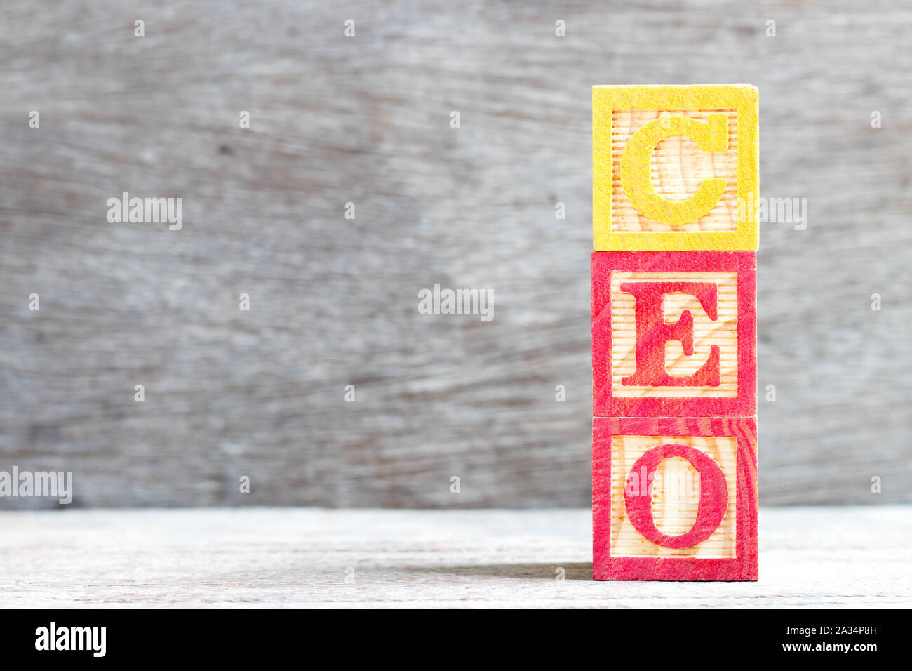 Color letter block in word CEO (Abbreviation of Chief Executive Officer ...