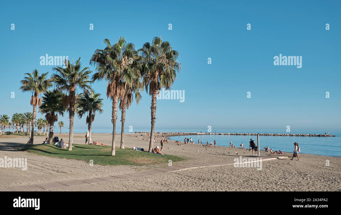 La Caleta beach. Málaga, Spain Stock Photo - Alamy