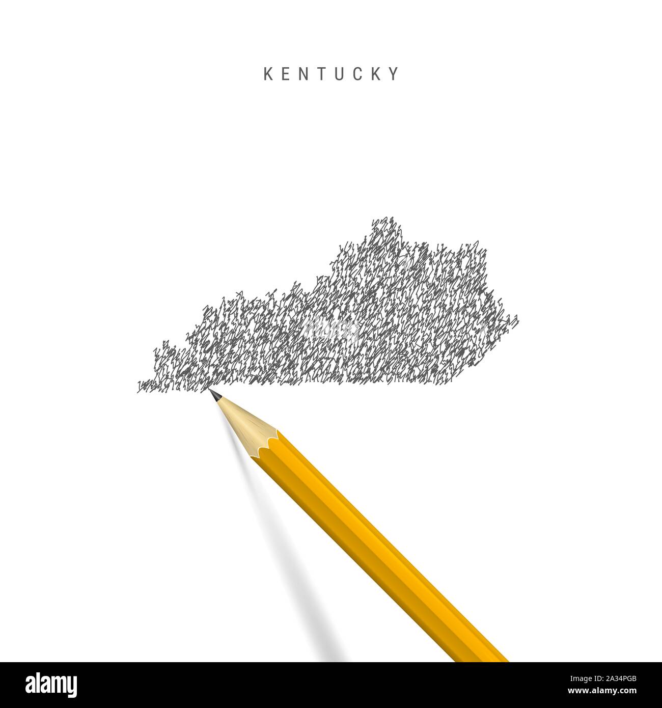 Kentucky sketch scribble map isolated on white background. Hand drawn ...