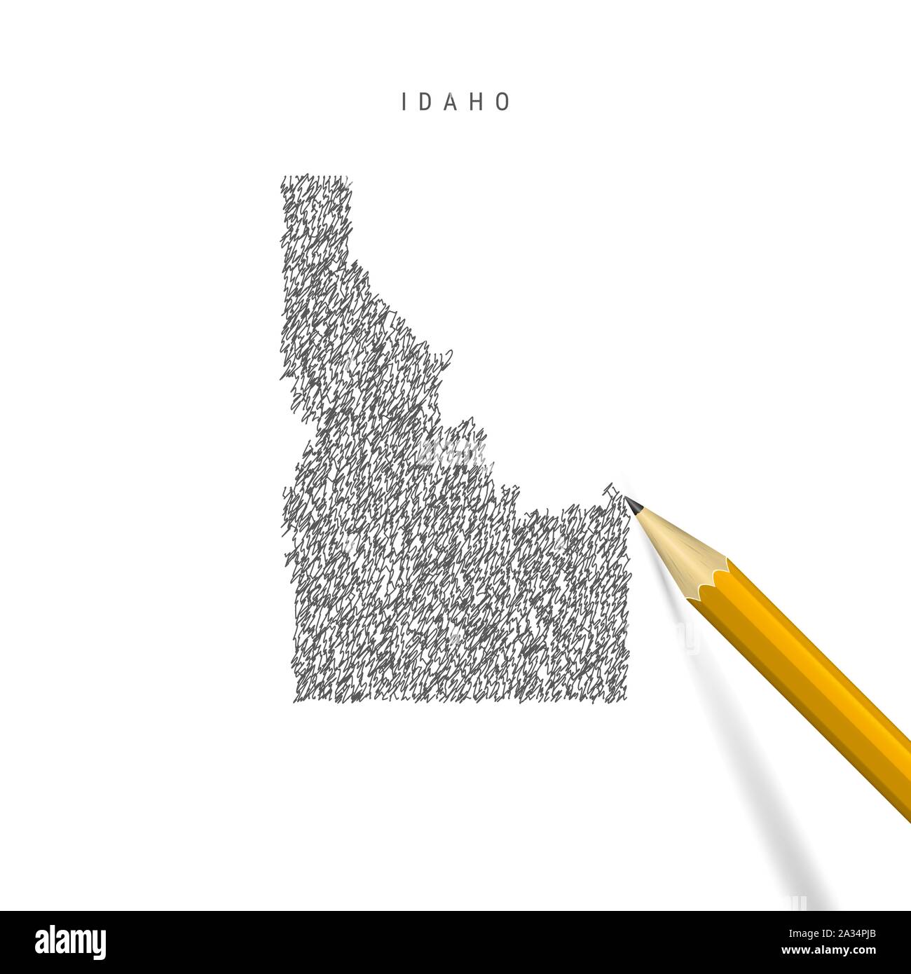 Idaho sketch scribble map isolated on white background. Hand drawn ...