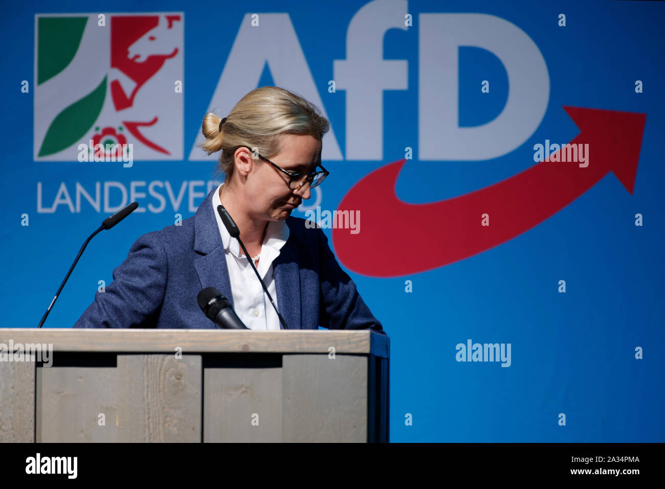 Kalkar, Germany. 05th Oct, 2019. The AFD federal chairman Alice Weidel ...