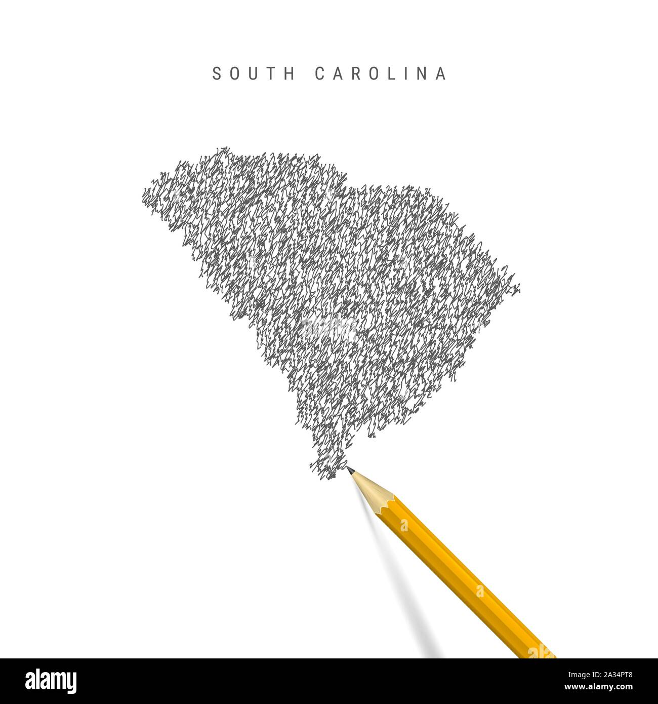 South carolina scribble map Stock Vector Images - Alamy