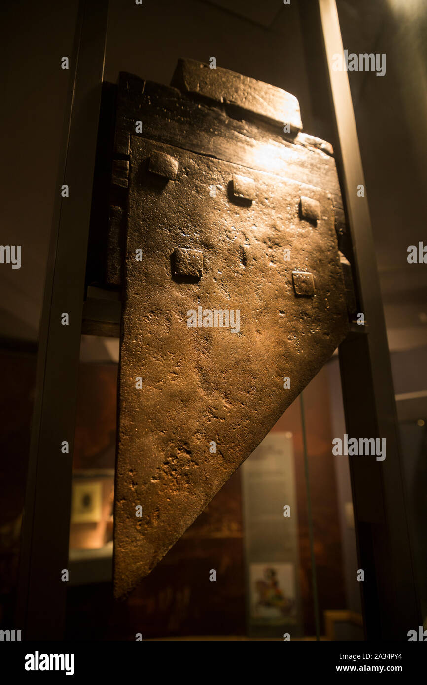 French Revolution Guillotine blade. Museum. Greenwich, London UK (105 ...